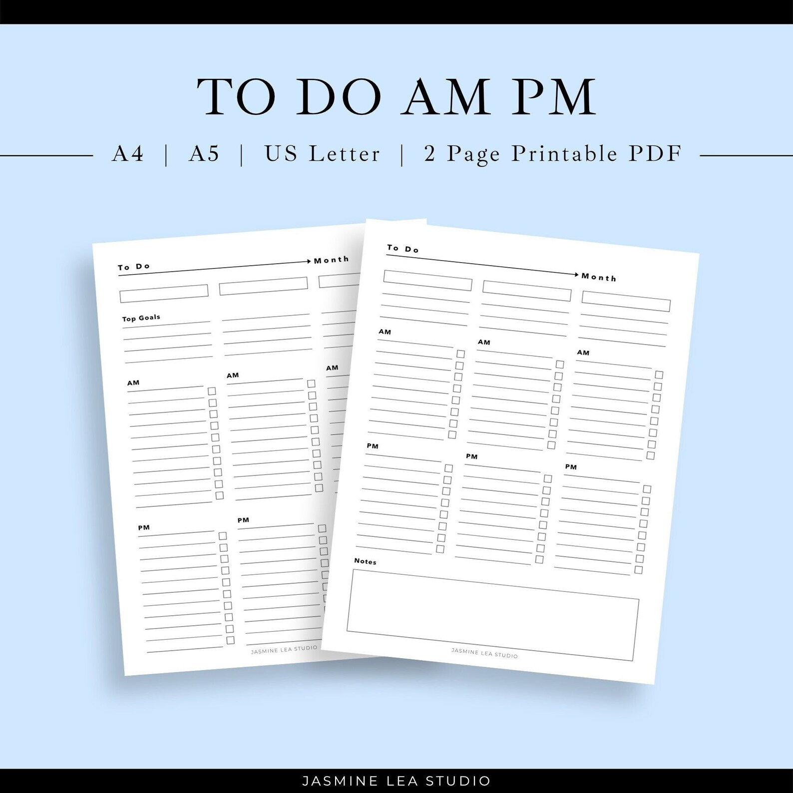 Minimal to Do Am Pm Planner Printable, Simple Daily to Do Am Pm Pdf ...