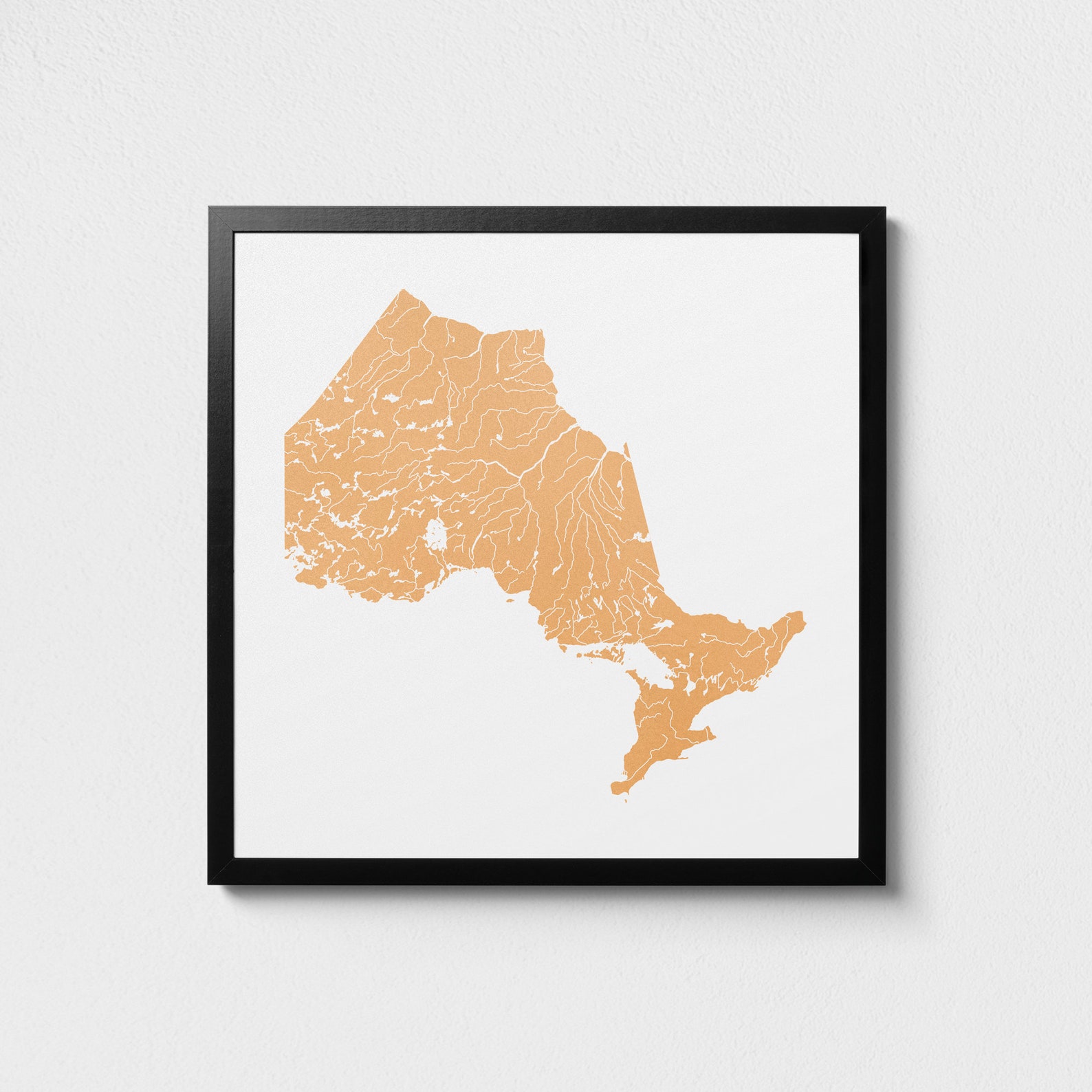 Ontario River Map Print - Minimalistic Wall Art Poster - Province Maps ...