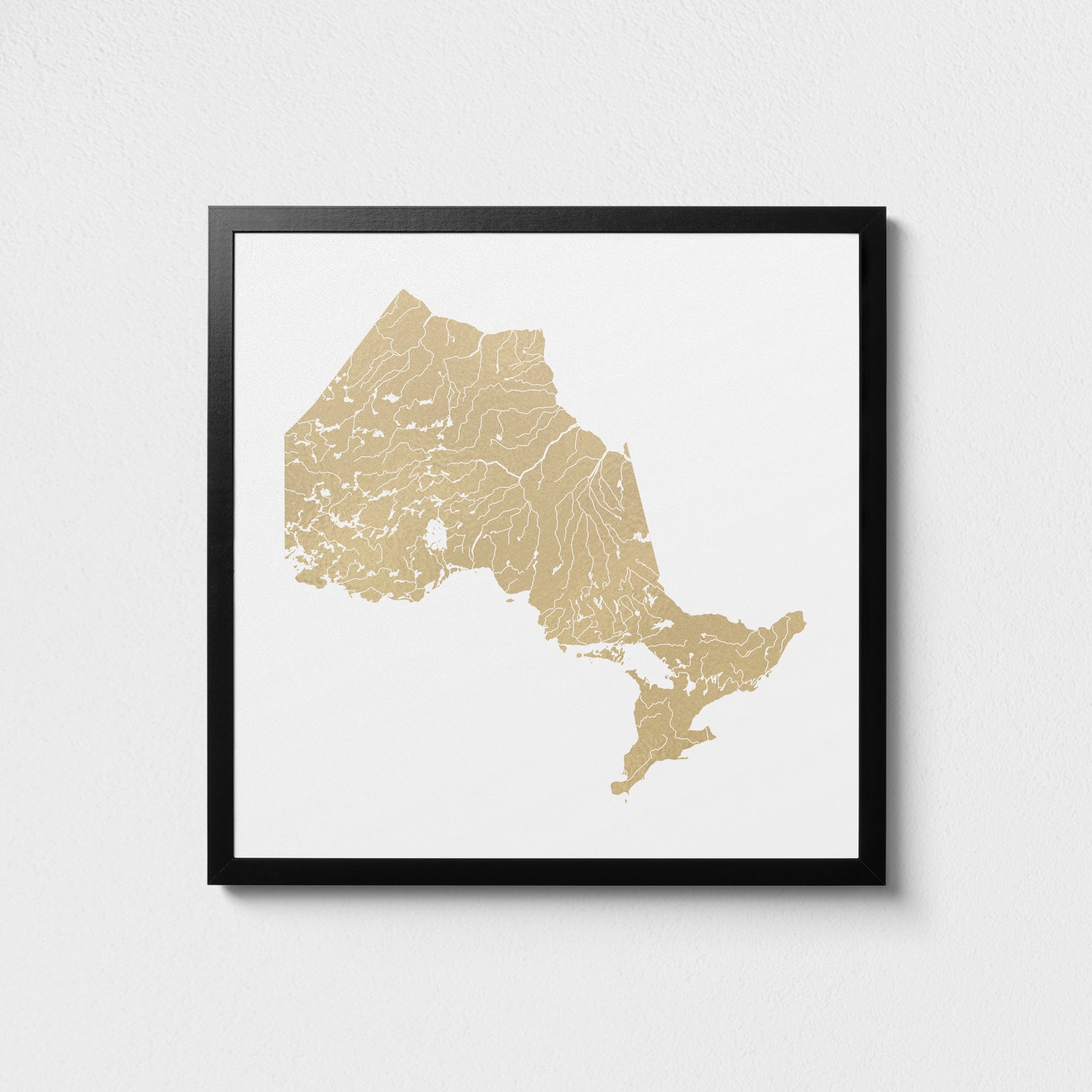 Ontario River Map Print - Minimalistic Wall Art Poster - Province Maps ...