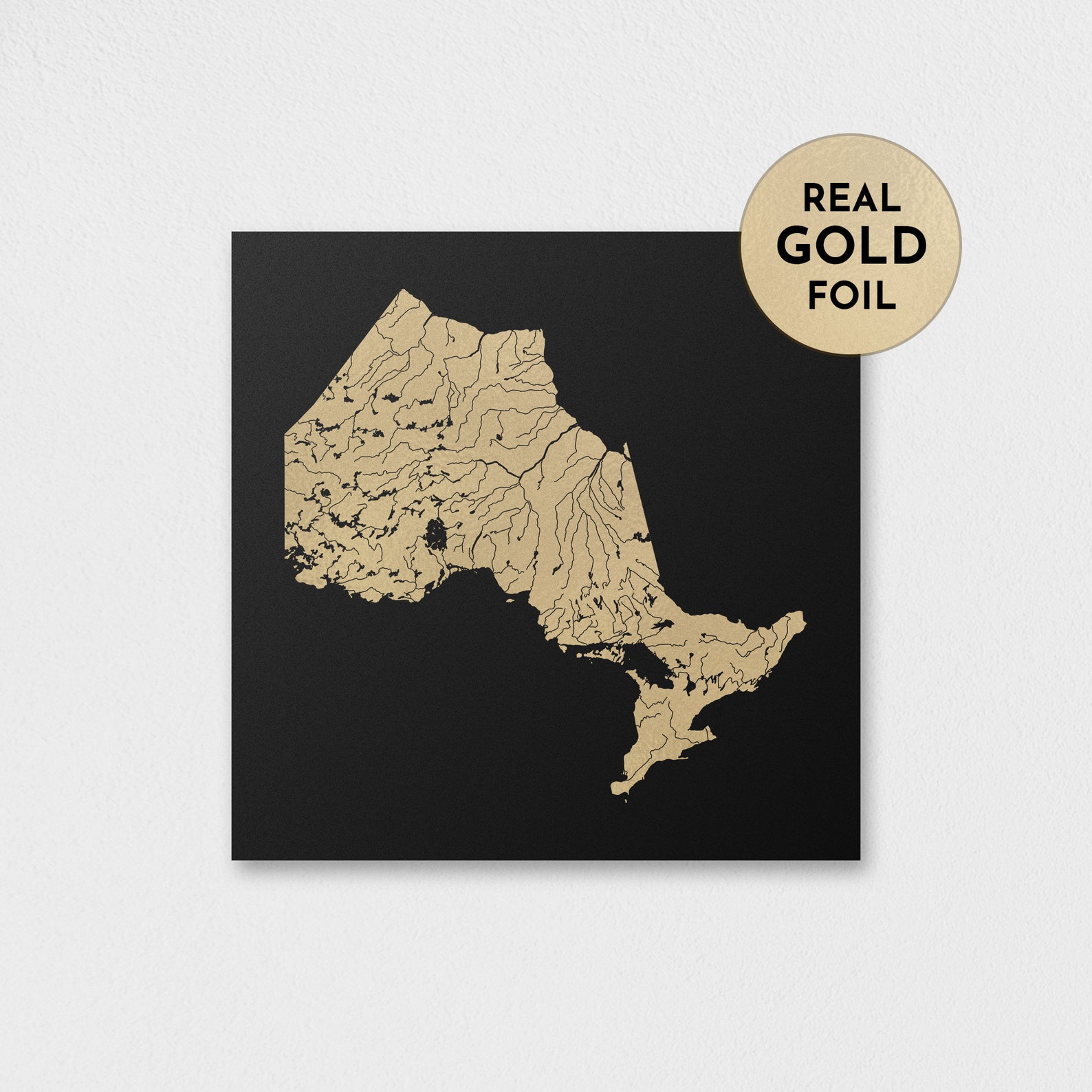 Ontario River Map Print - Minimalistic Wall Art Poster - Province Maps ...