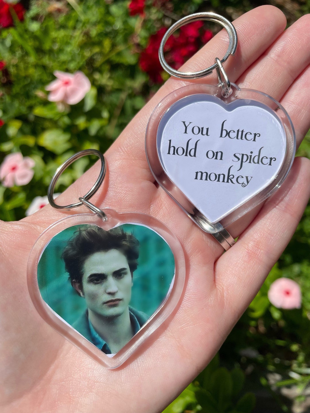 Edward Twilight Keychain Double Sided Spider Monkey Edward Keyring ...