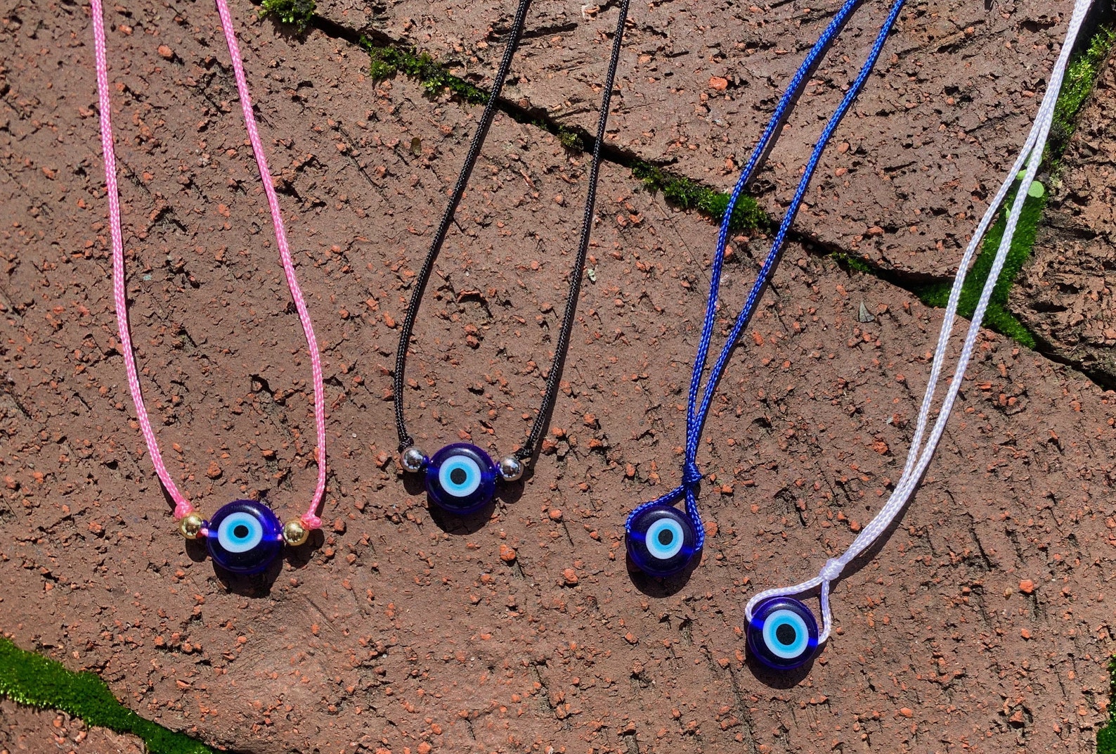 Evil Eye Cord Necklace Handmade Evil Eye Necklace Blue Glass - Etsy