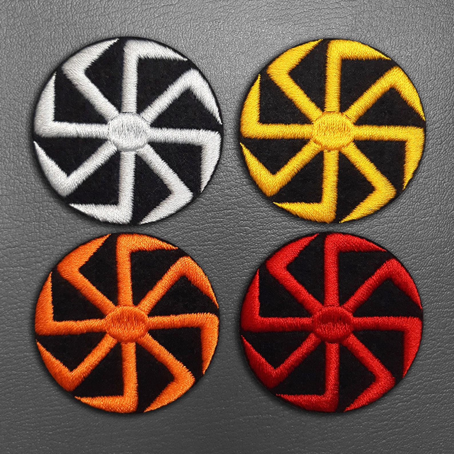 Kolovrat Slavic symbol small Embroidered Biker Patch Iron | Etsy