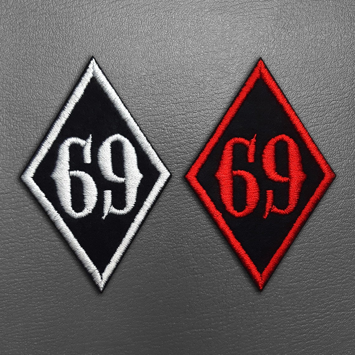 69 Motorcycle Embroidered Biker Patch Iron on/Sew on. Size: | Etsy