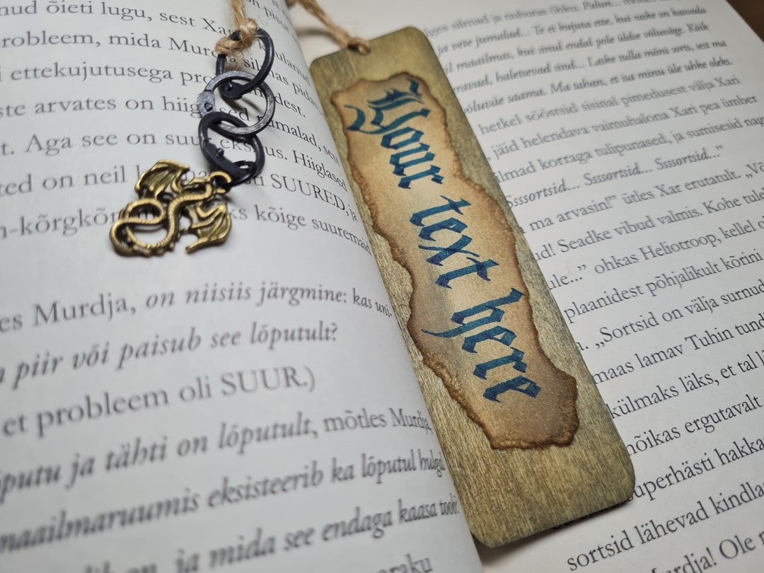 Customized Handwritten Calligraphy Medieval Style Gragon Bookmark With ...