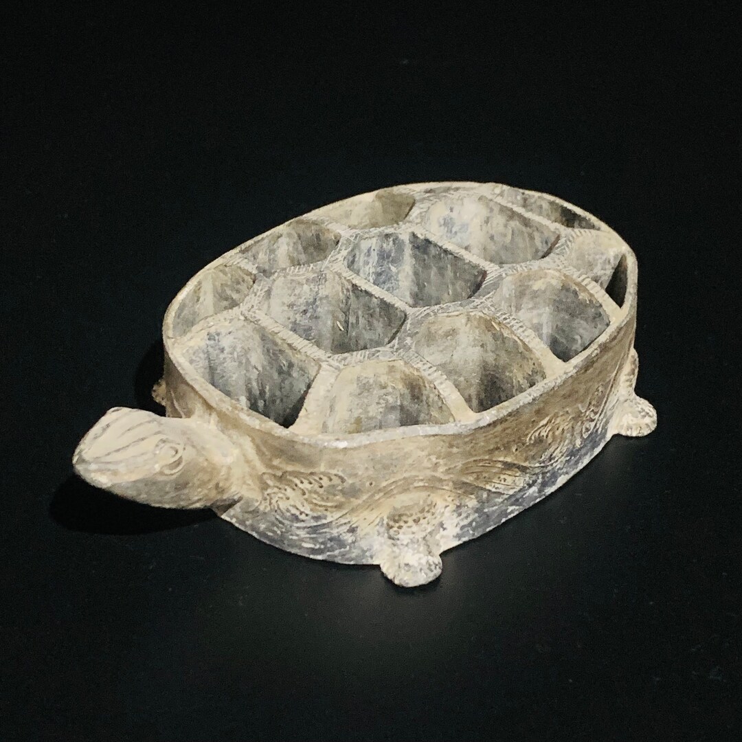 Antique Japan Kenzan Kame Turtle Bronze Sculpture 1900 Sand Cast Craft ...