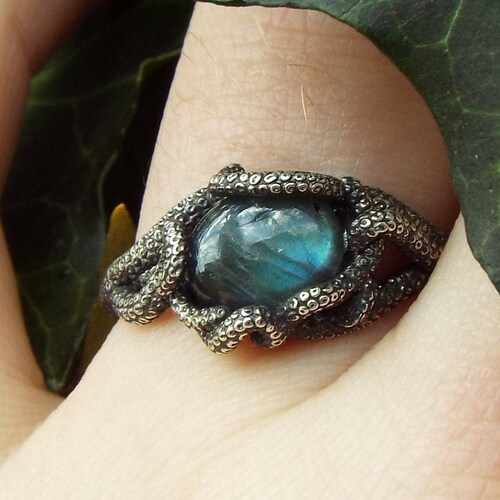 Kraken Labradorite Ring Dark Fantasy Ring Fantasy Ocean - Etsy