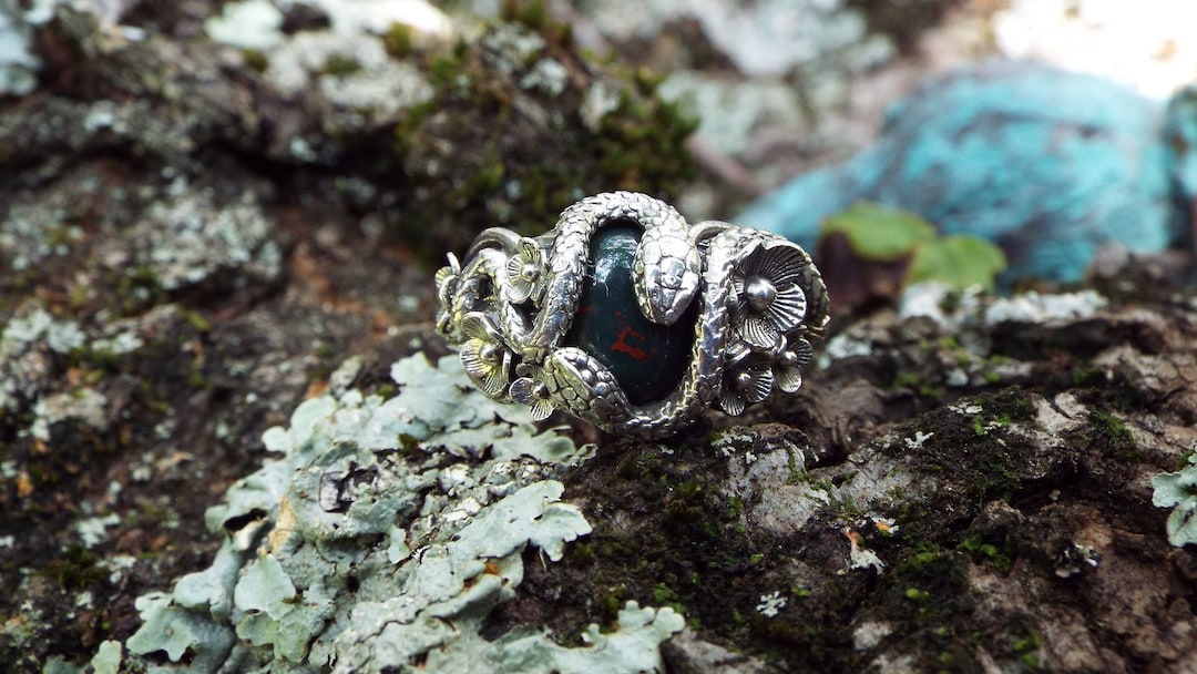 Spring Blood Garden Stroll, Nature Inspired Snake Ring, Sterling Silver ...