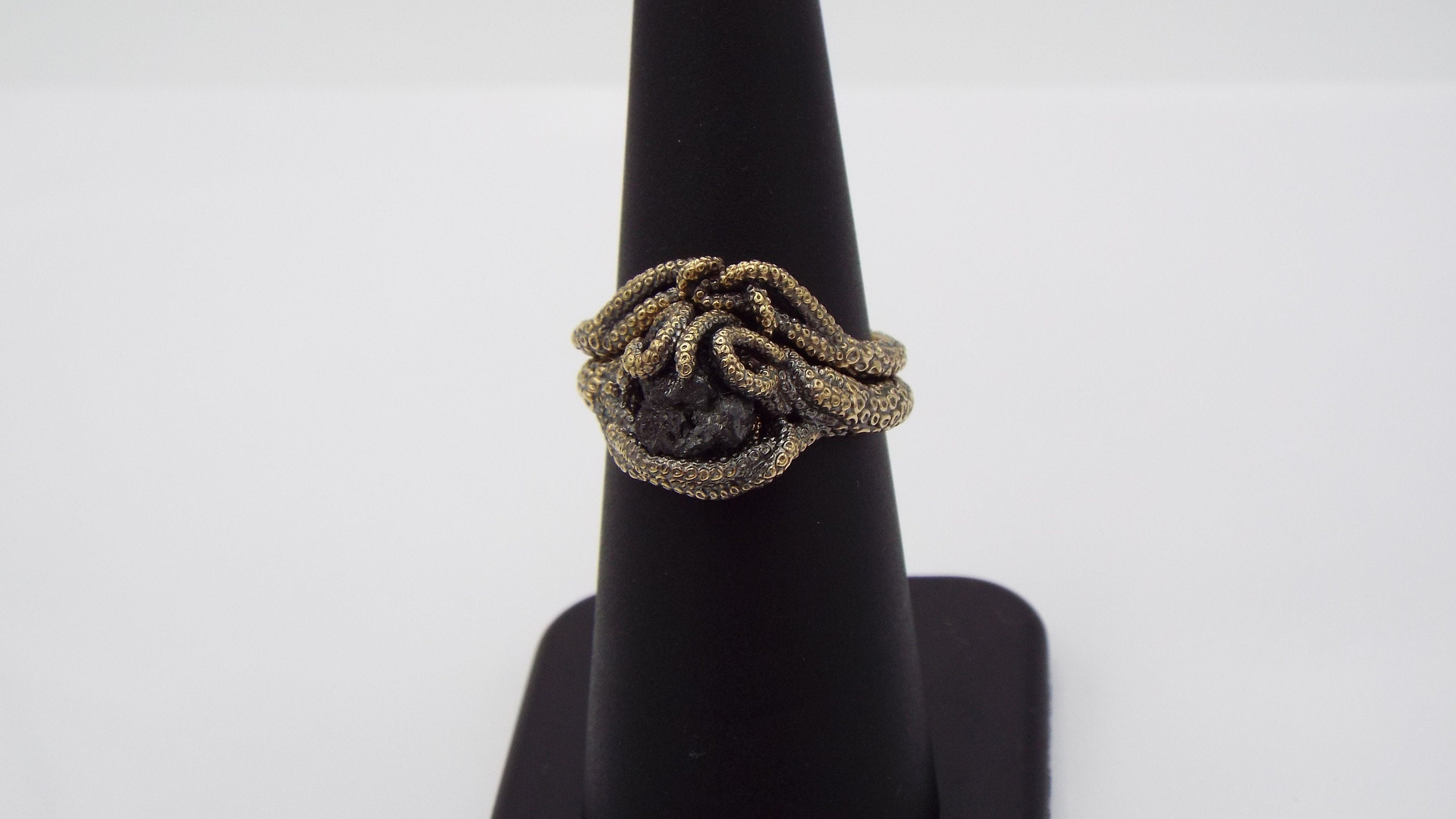 Octopus Raw Black Diamond Bridal Set Rough Black Diamond - Etsy