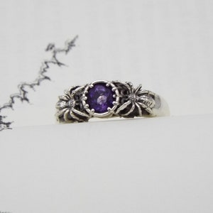 Amethyst Spider Ring: Sterling Silver Goth Jewelry - Etsy
