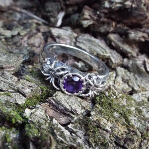Amethyst Spider Ring: Sterling Silver Goth Jewelry - Etsy