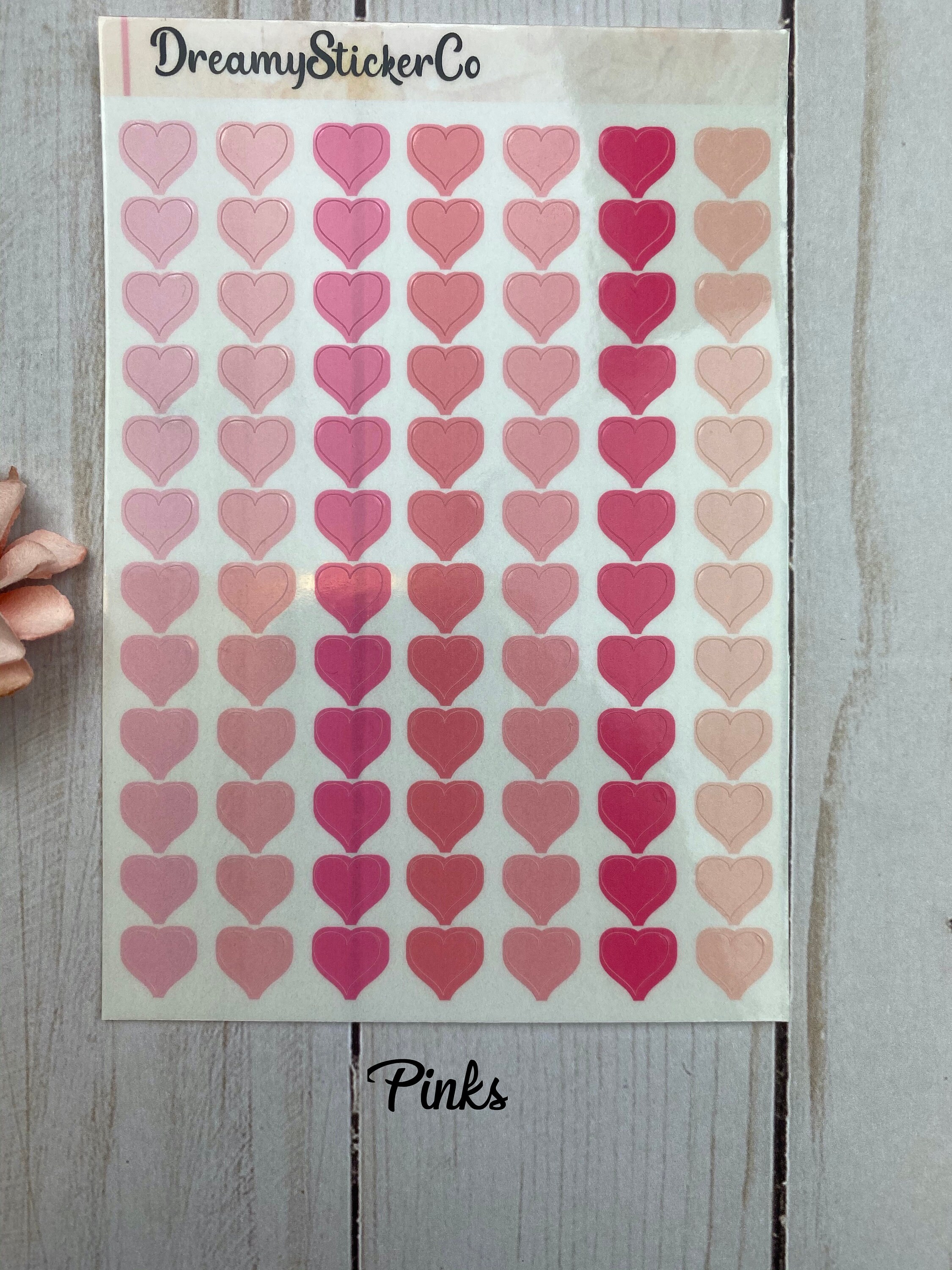 Colored Large Heart Stickers Planner Stickers Transparent | Etsy