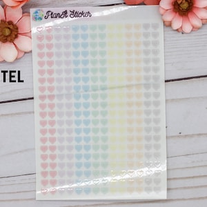 Colored Mini Heart Stickers - Planner Stickers - Transparent Stickers ...
