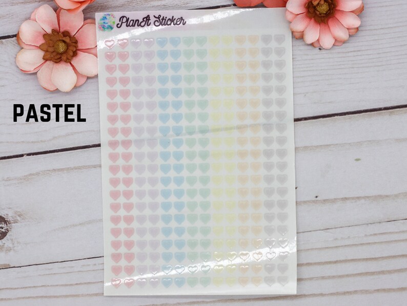 Colored Mini Heart Stickers Planner Stickers Transparent - Etsy