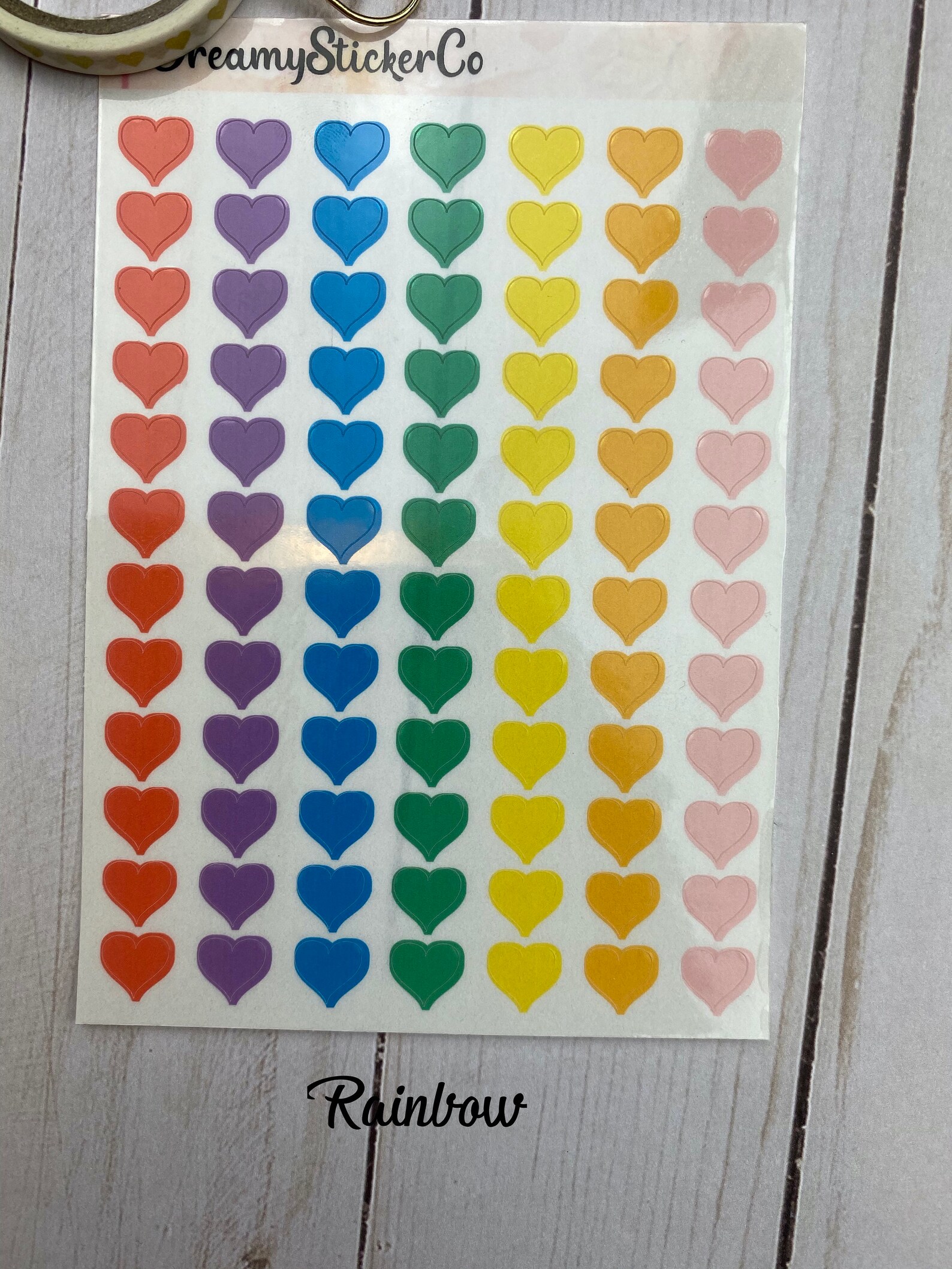 Colored Large Heart Stickers Planner Stickers Transparent | Etsy