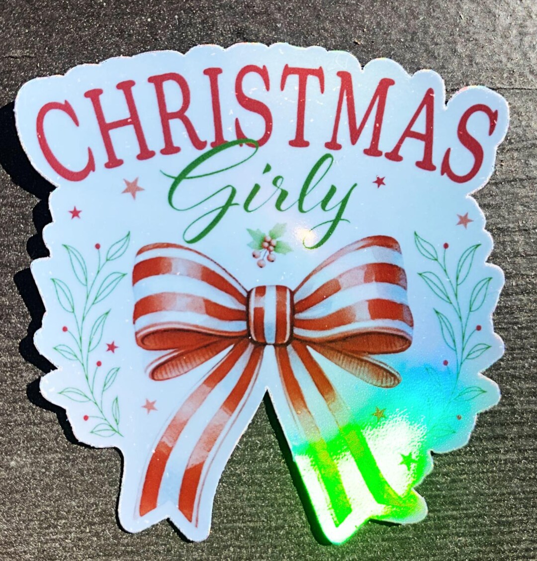 Sticker for Christmas Gift Wrap Sticker Holiday Gift Tag Holographic ...