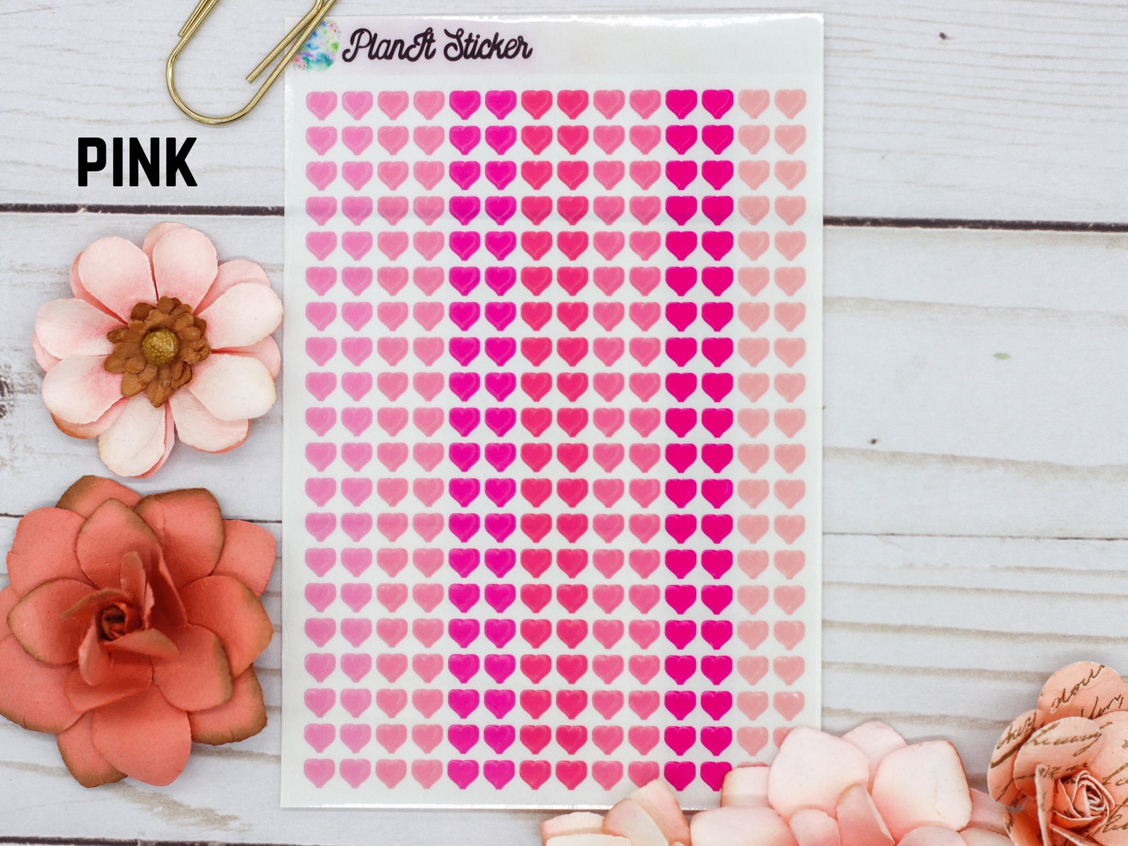 Colored Mini Heart Stickers Planner Stickers Transparent - Etsy