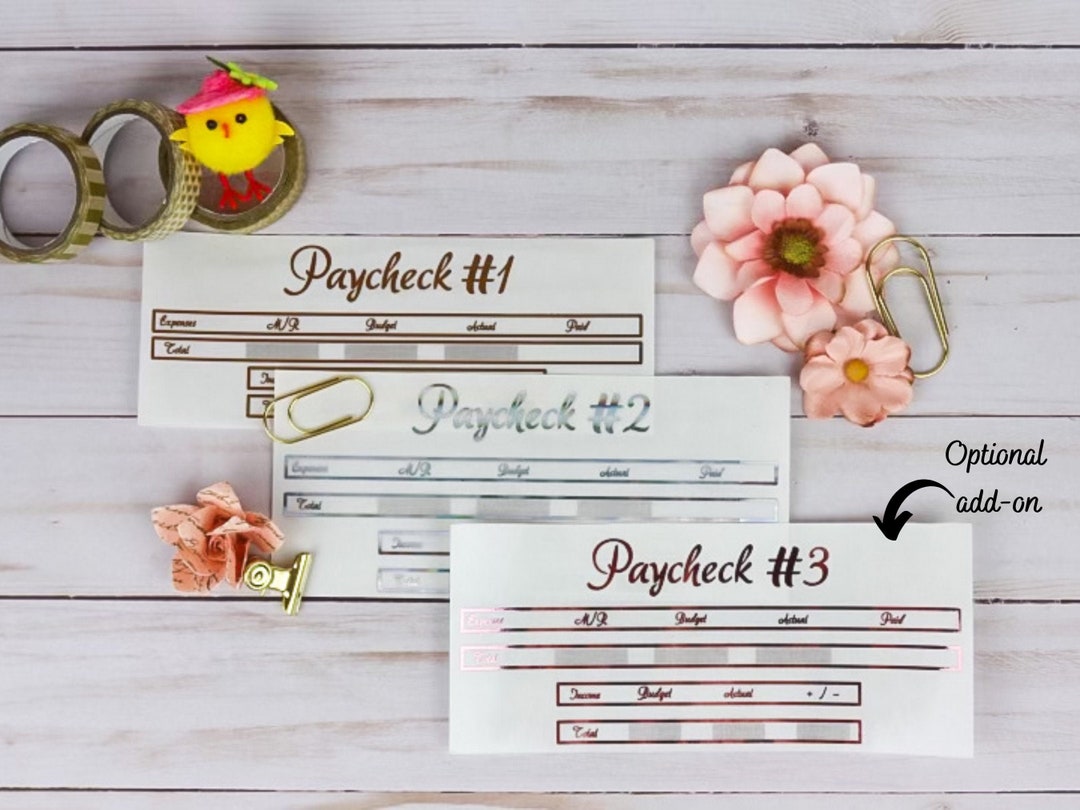 Paycheck Budget Stickers, Monthly Budget Planner Stickers, Budget by ...