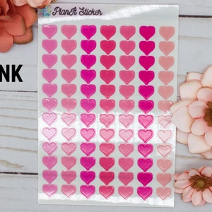 Colored Large Heart Stickers - Planner Stickers - Transparent Stickers ...