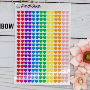 Colored Mini Heart Stickers - Planner Stickers - Transparent Stickers ...