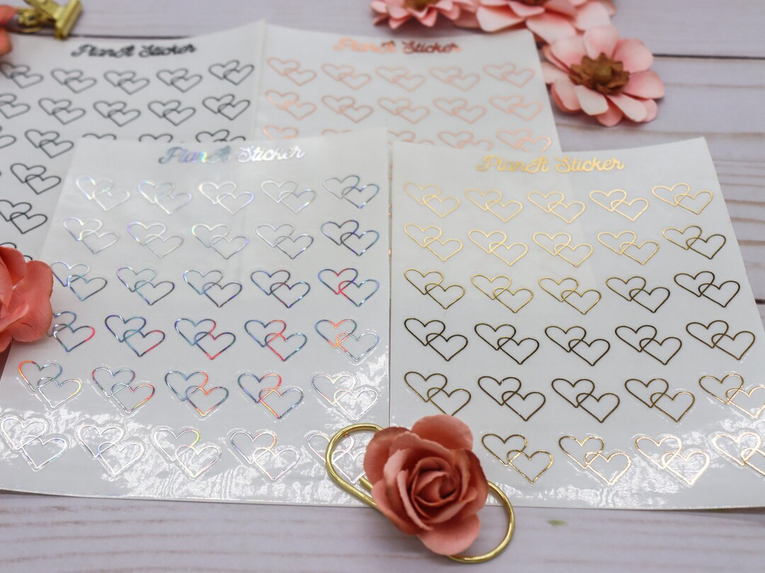 Heart Stickers, Clear Transparent Sticker Sheet, Double Heart Sticker ...