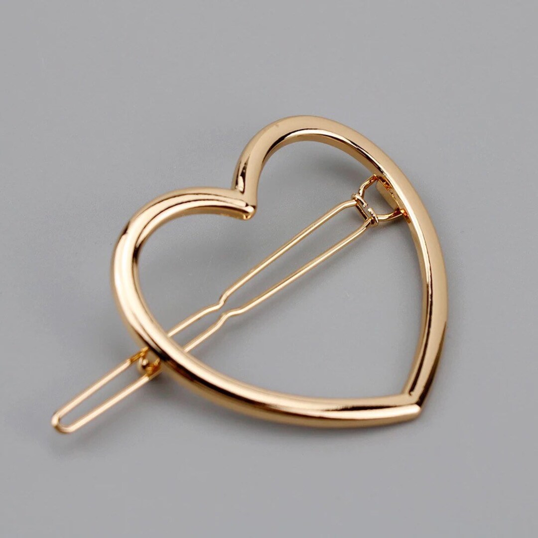 HEART Hair Clip, Gold Geometric Pin, Hair Accessories, Minimalist Hair ...