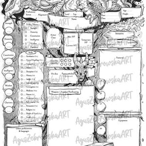Dragon Themed D&D 5e Character Sheets (printable) - Etsy