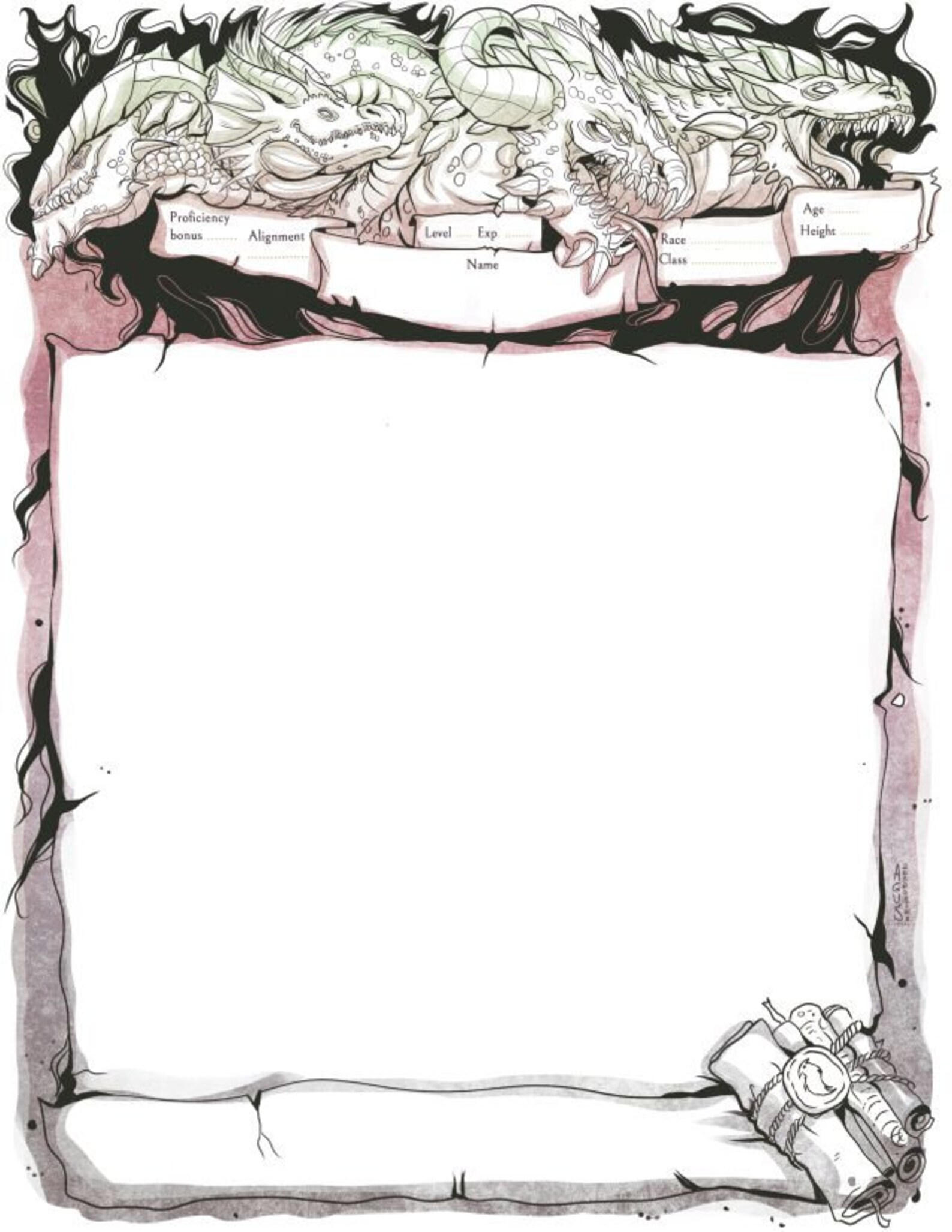 D&D Character Sheets Printable Dragon Themed Dnd 5e Character Sheets ...