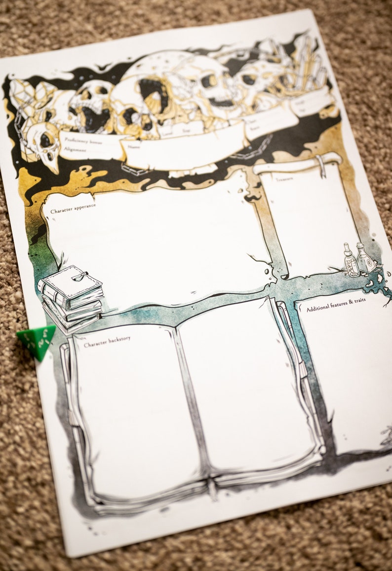 Death Theme D&D 5e Character Sheets | Printable RPG Sheets (PDF) - Etsy
