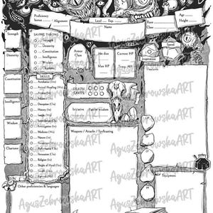 Spectator D&D 5e Character Sheets: Printable Monster Theme (PDF) - Etsy
