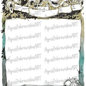 D&D Character Sheets | Printable Character Sheets Death Theme - Etsy
