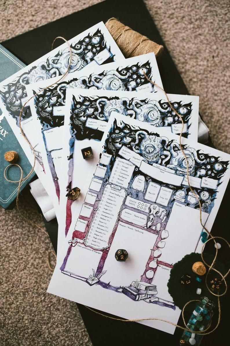 Spectator D&D 5e Character Sheets: Printable Monster Theme (PDF) - Etsy