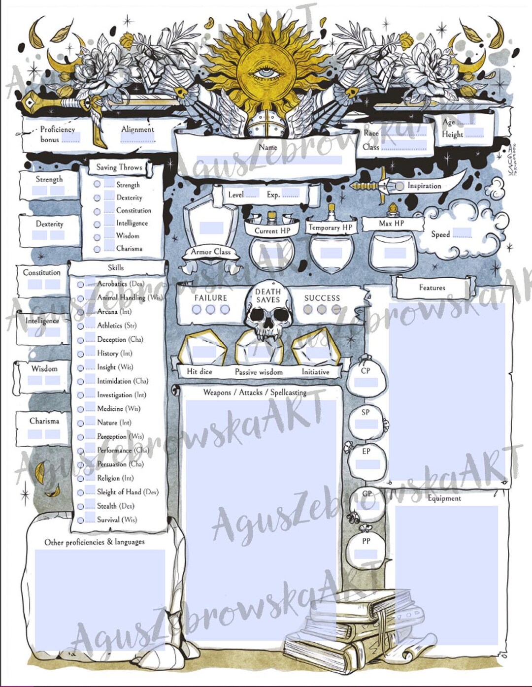 D&D 5e Character Sheets - Form Fillable Sheets | Cleric and Paladin ...