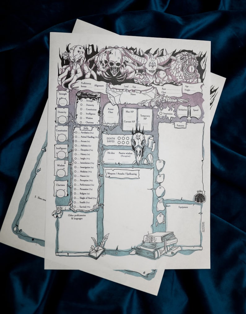 D&D 5e Monster Character Sheets: Printable RPG Sheets (digital Download ...