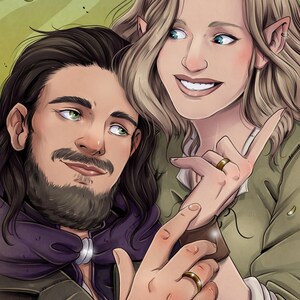 Fantasy Couple Portrait Dnd Couple Portrait Commission Custom Digital ...