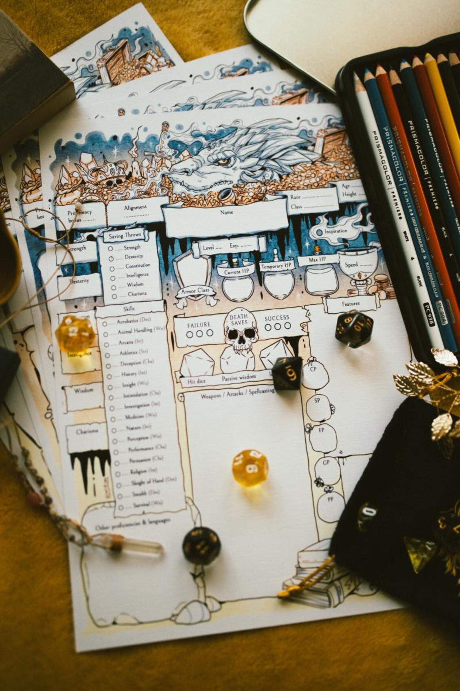 Gold Mine D&D 5e Character Sheets: Printable Fantasy RPG (PDF) - Etsy