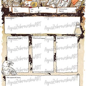 Coffee Theme D&D 5e Character Sheets - Printable 6 Pages (PDF) - Etsy