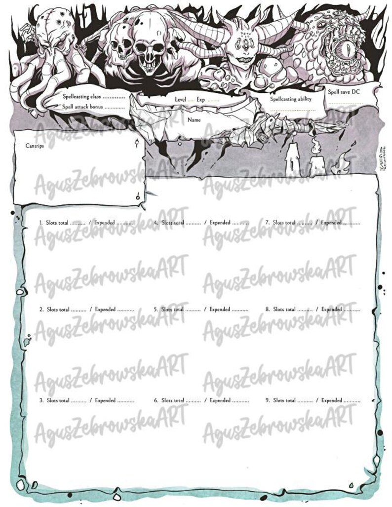 D&D 5e Monster Character Sheets: Printable RPG Sheets (digital Download ...