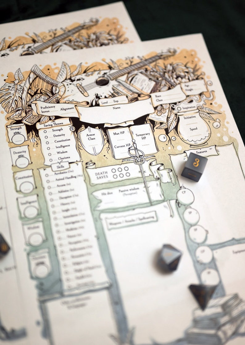 Custom D&D Character Sheet: Personalized Printable Design - Etsy