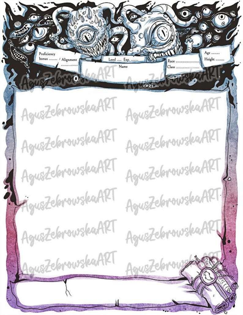 Spectator D&D 5e Character Sheets: Printable Monster Theme (PDF) - Etsy