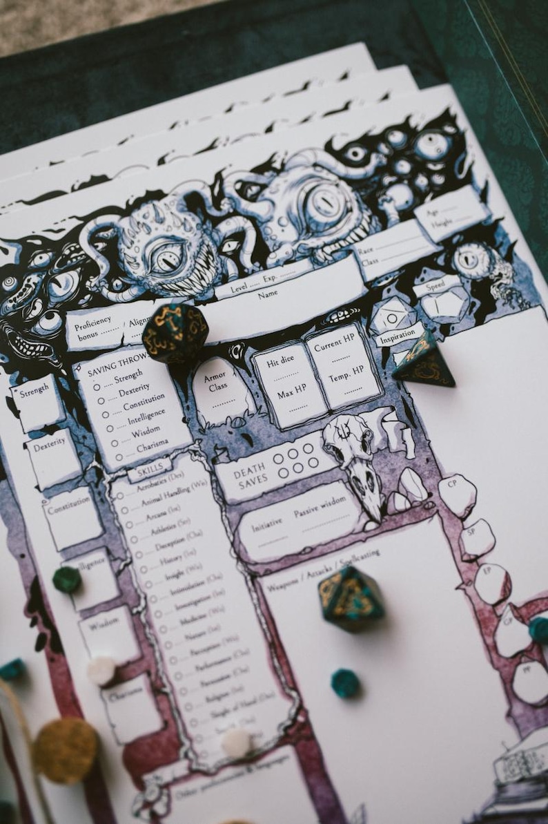 Spectator D&D 5e Character Sheets: Printable Monster Theme (PDF) - Etsy