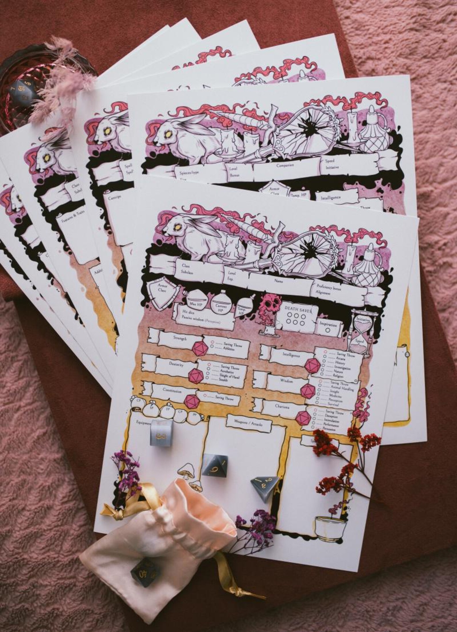 Feywild D&D 5e Character Sheets: Printable Mirror Theme (6 Pages) (PDF ...