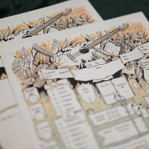 D&D Character Sheets | Printable Dnd 5e Bard Character Sheets - Etsy Canada