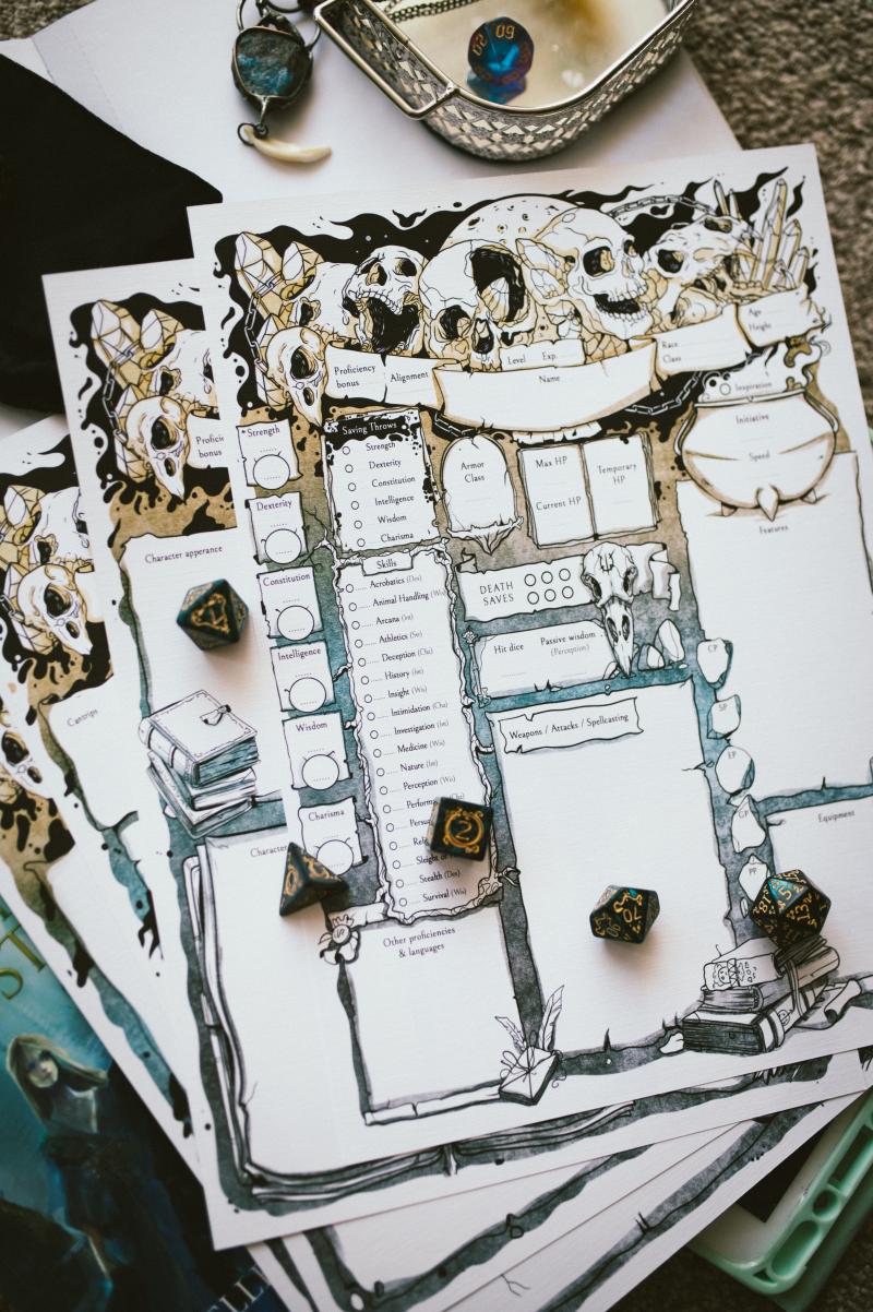 Death Theme D&D 5e Character Sheets | Printable RPG Sheets (PDF) - Etsy