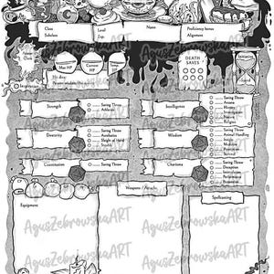 Coffee Theme D&D 5e Character Sheets - Printable 6 Pages (PDF) - Etsy