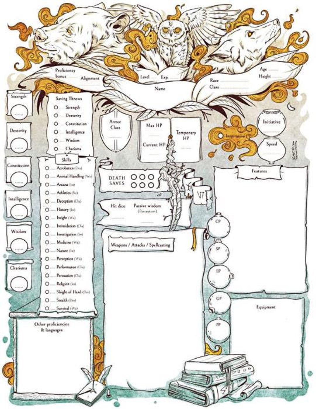D&D 5e Druid Character Sheets: Printable RPG Sheets (PDF) - Etsy