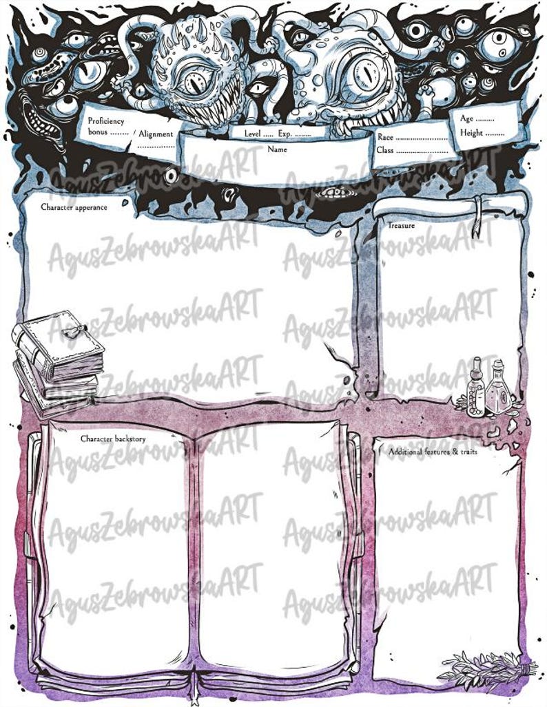 Spectator D&D 5e Character Sheets: Printable Monster Theme (PDF) - Etsy