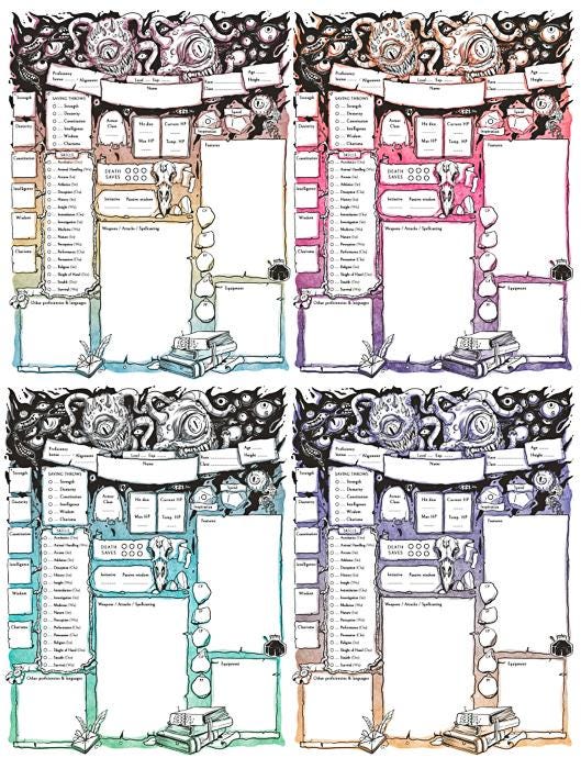 Spectator D&D 5e Character Sheets: Printable Monster Theme (PDF) - Etsy