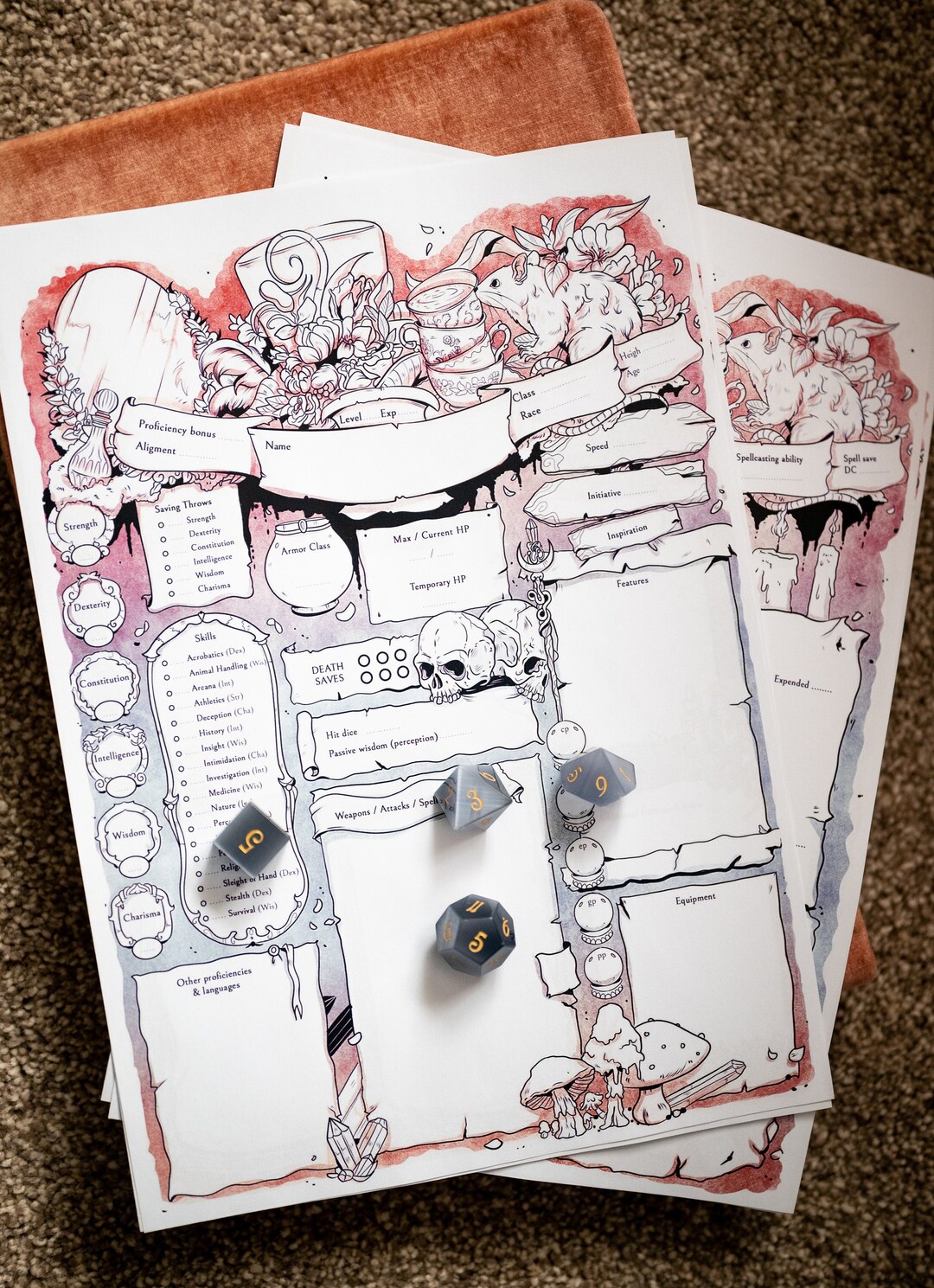 Dnd Character Sheet Mirrors Printable Character Sheets - Etsy