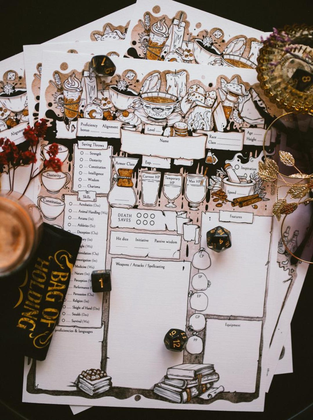D&D Character Sheets - Coffee Shop| Printable Dnd 5e Character Coffee ...